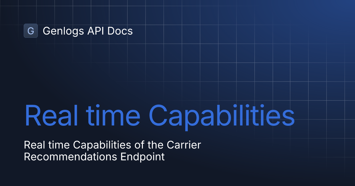 Real time Capabilities | Genlogs API Docs