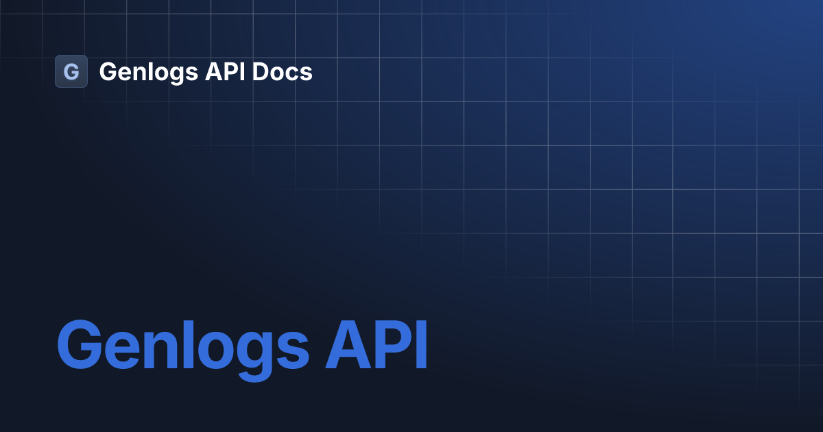 Genlogs API | Genlogs API Docs